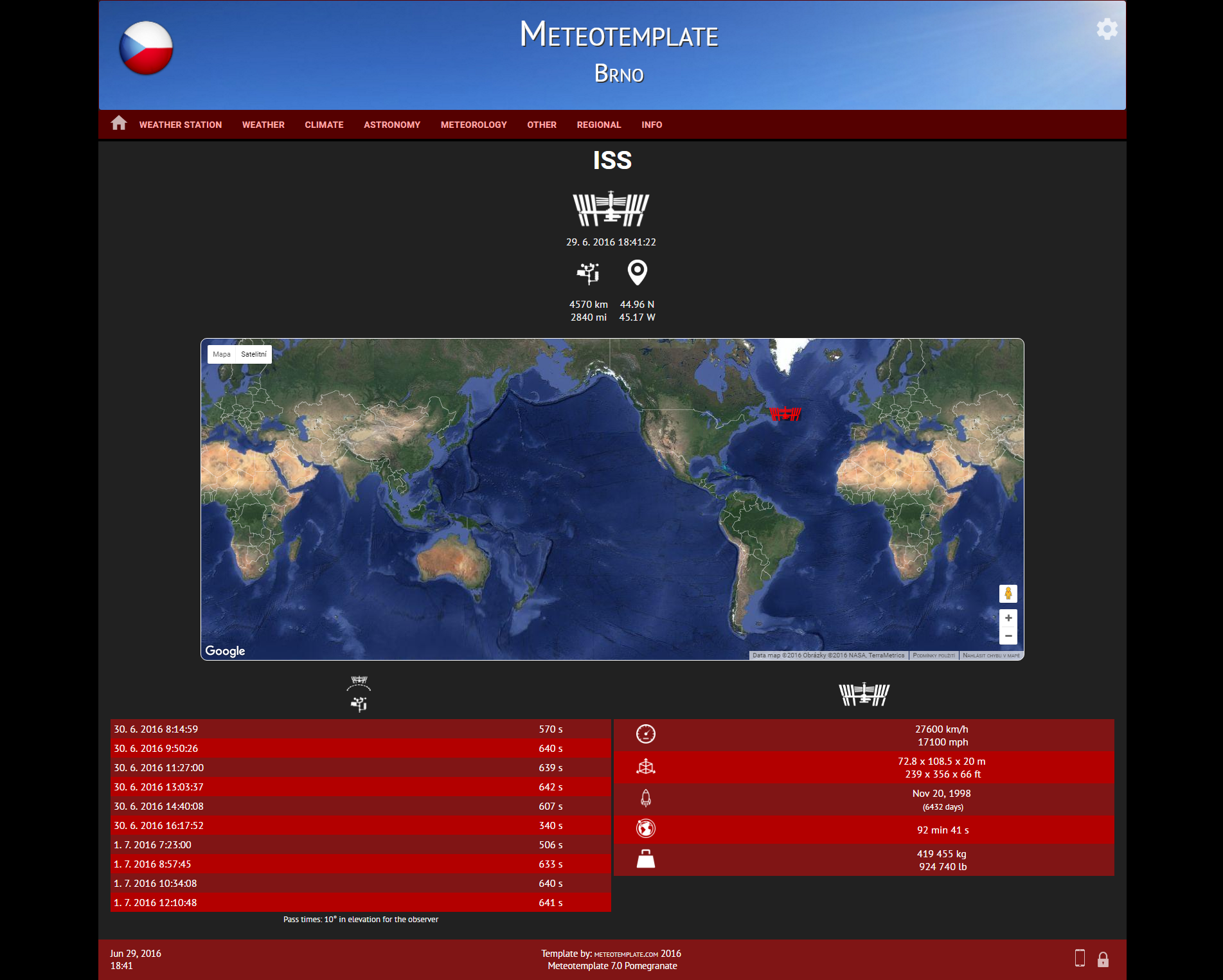 Meteotemplate - free weather website template